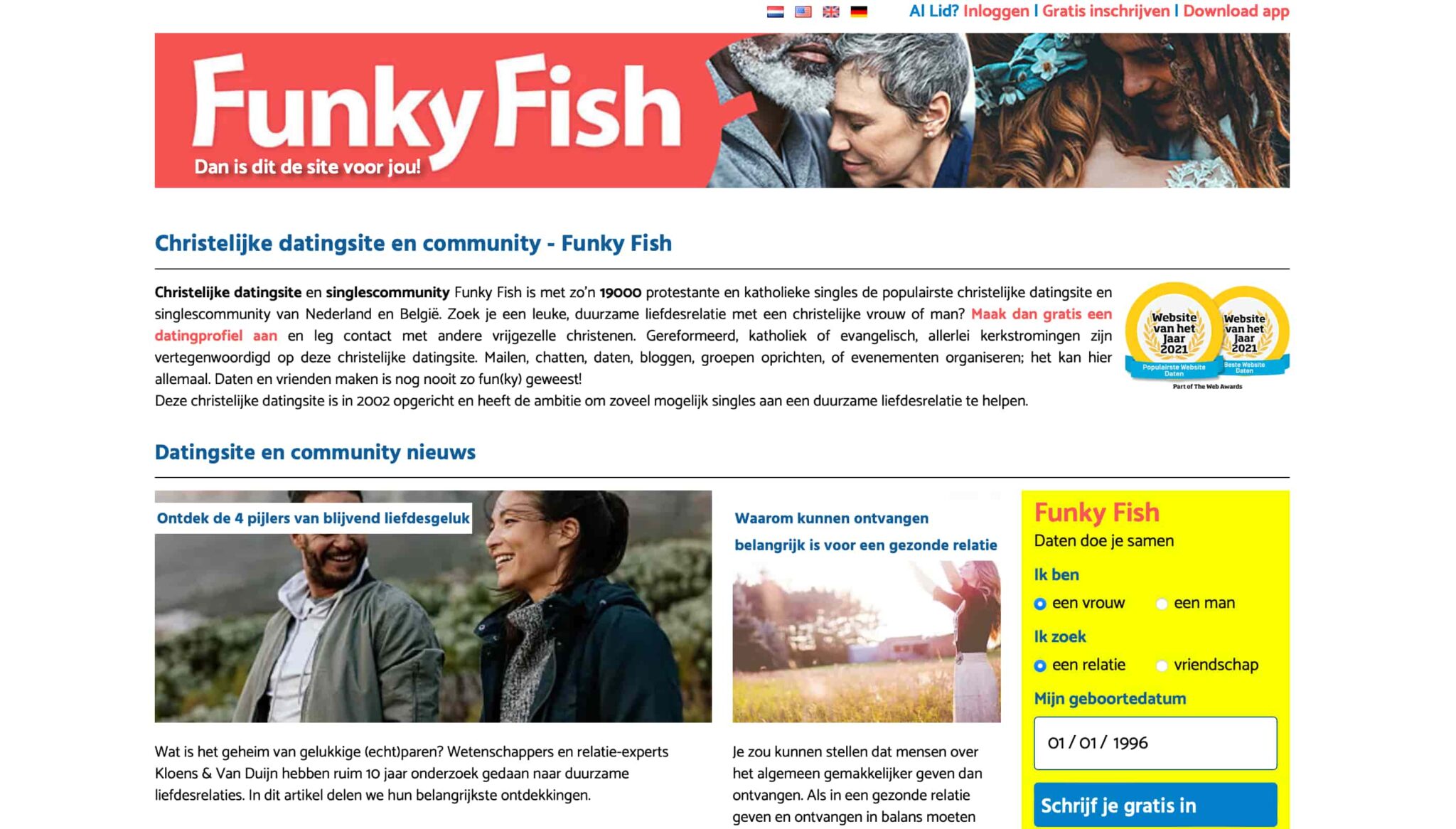 Funky Fish Christelijke Dating & Community - Review & Kosten